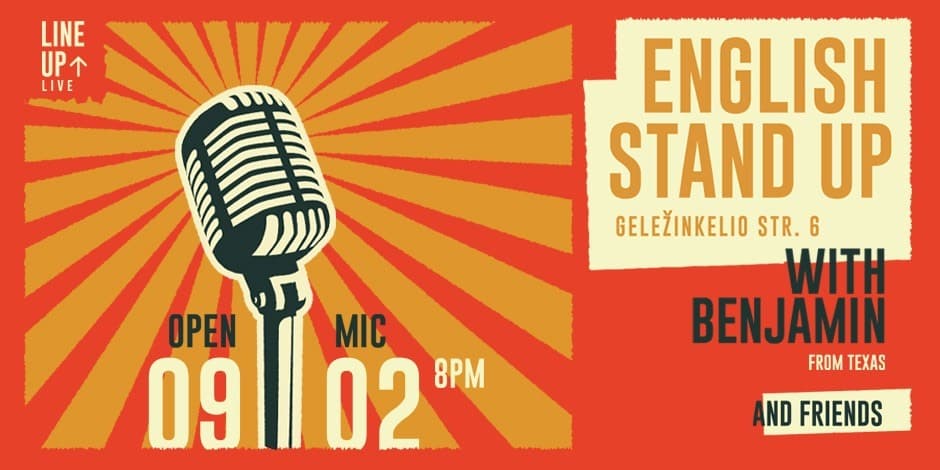 English stand up | 09.02 | LINE UP | tickets.paysera.com