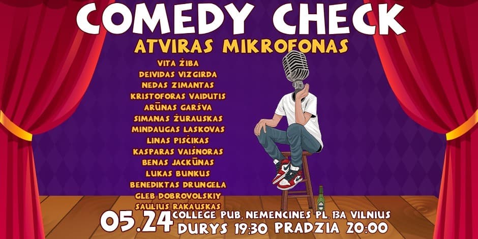 Comedy Check Atviras Mikrofonas | tickets.paysera.com
